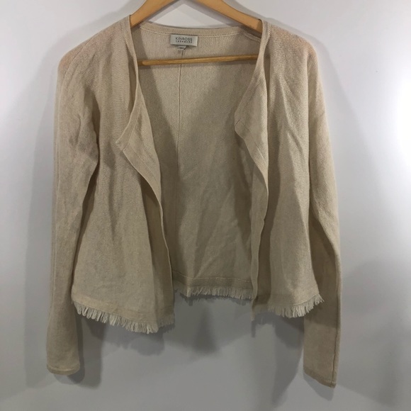 Kinross Cashmere | Jackets & Coats | Kinross Cashmere Cream Tan Open ...